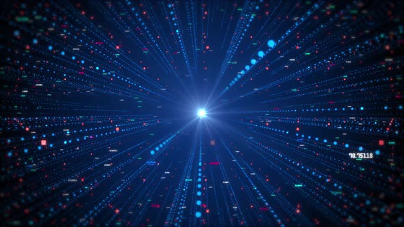 Digital Data binary code network fly binary code ., Motion Graphics