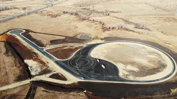Aerial View of Completion of Road Construction of Testing Ground for ...