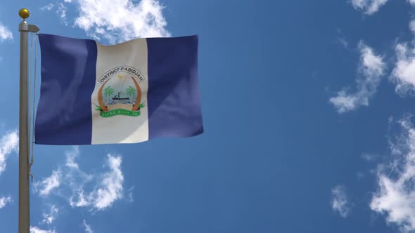 Abidjan City Flag (Ivory Coast) On Flagpole, Motion Graphics | VideoHive