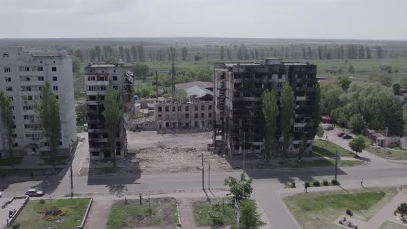 War in Ukraine Destroyed Building in Borodyanka Bucha District, Stock ...
