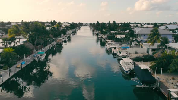 High Up Aerial View of Key Colony Beach is a Municipality in the Middle ...