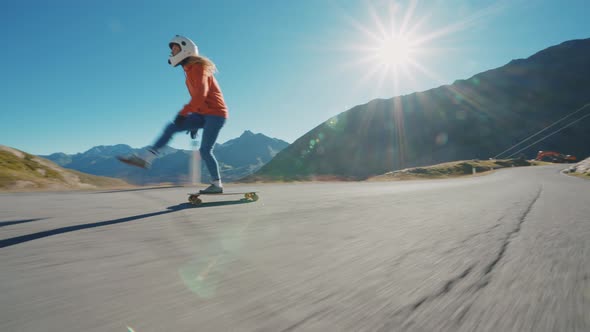 Cinematic downhill longboard session, Stock Footage | VideoHive