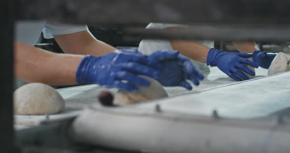 Working Hard Professional Bakers Forming Pieces of, Stock Footage ...