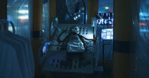 Alien Lies in the Operating Room Under Observation, Stock Footage ...