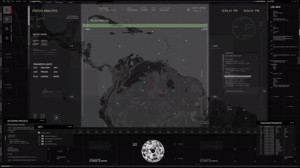 Scanner system ai is analyzing the selected aircraft flying towards ...