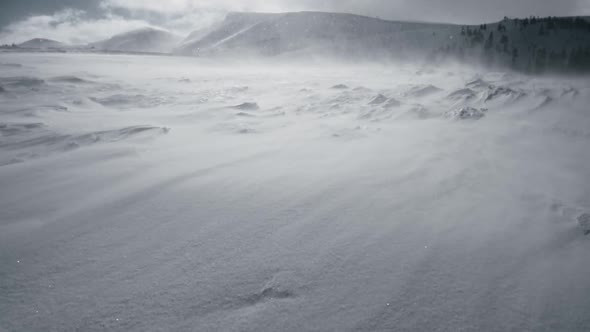 Snow Storm Mountains Strong Wind Winter Arctic Weather, Stock Footage