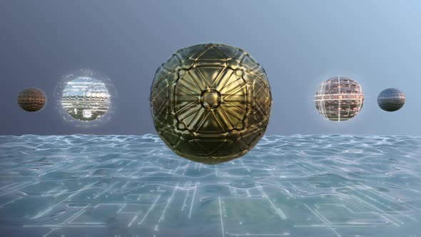 Animated spheres loop with transparent background, Motion Graphics