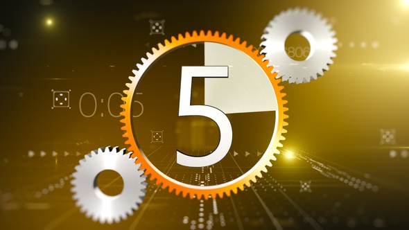 Modern Digital Countdown Timer Golden, Motion Graphics | VideoHive