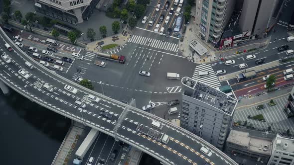 Overhead Shot of Traffic Intersection in Japan, Stock Footage | VideoHive