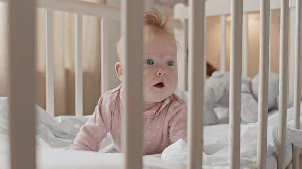 Adorable Baby in Crib, Stock Footage | VideoHive