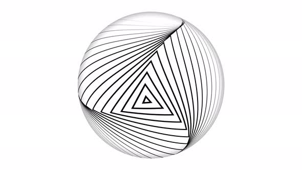 Stripy geometric line animation on a sphere. Vd 948, Motion Graphics