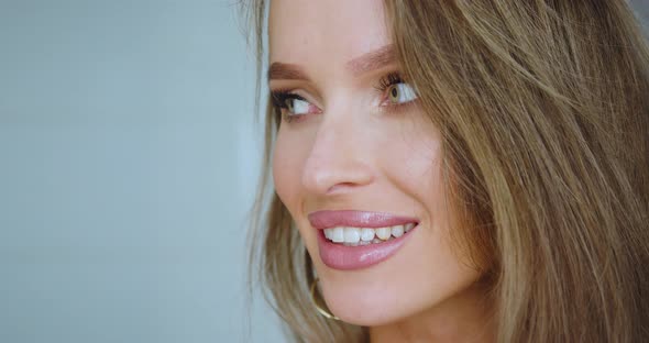 Portrait of a Beautiful 30 Years Old Woman with Perfect Smooth Skin and ...