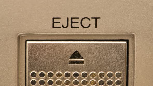 Extreme close up of buttons on an old antique or vintage VCR pushing ...