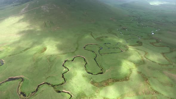 Green Meadow and Meander, Stock Footage | VideoHive