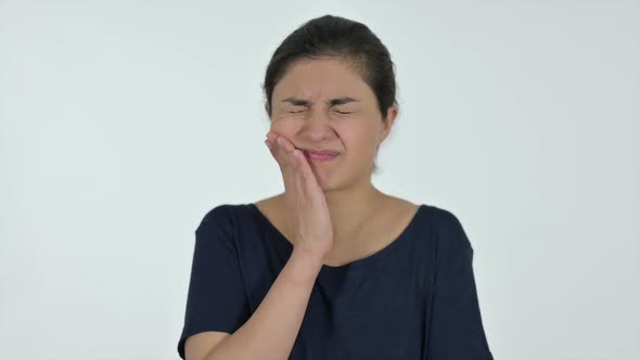 Indian Woman with Toothache White Background, Stock Footage | VideoHive