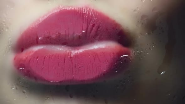 Kiss on Wet Glass, Stock Footage | VideoHive