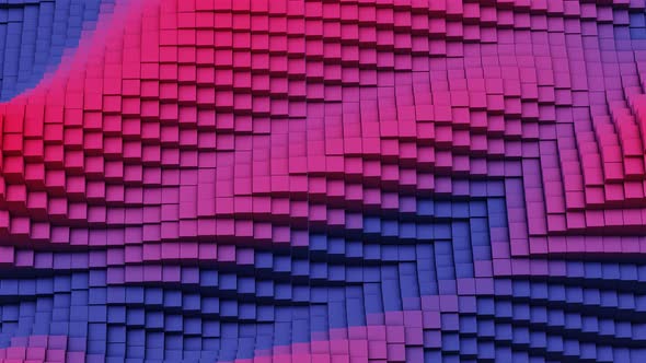 abstract 3d background animation cubes. 4k red and blue color animation ...