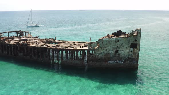 Aerial View of SS Sapona Shipwreck, Bimini, Bahamas. Sunken During ...