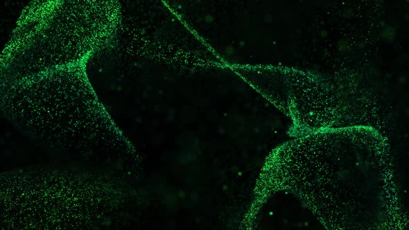 Green Dynamic Particles Background Loop, Motion Graphics | VideoHive