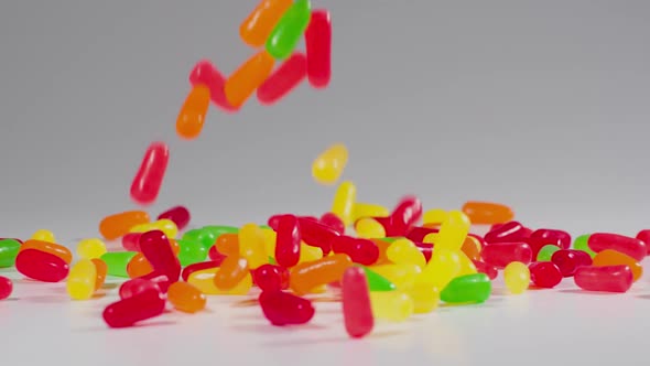 Colorful candy falls in slow motion, Stock Footage | VideoHive